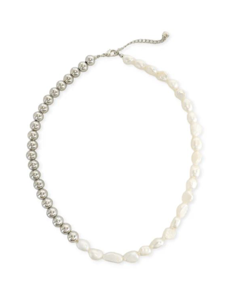 Half Genuine Pearl Half Beaded Necklace – JAYNE Boutique