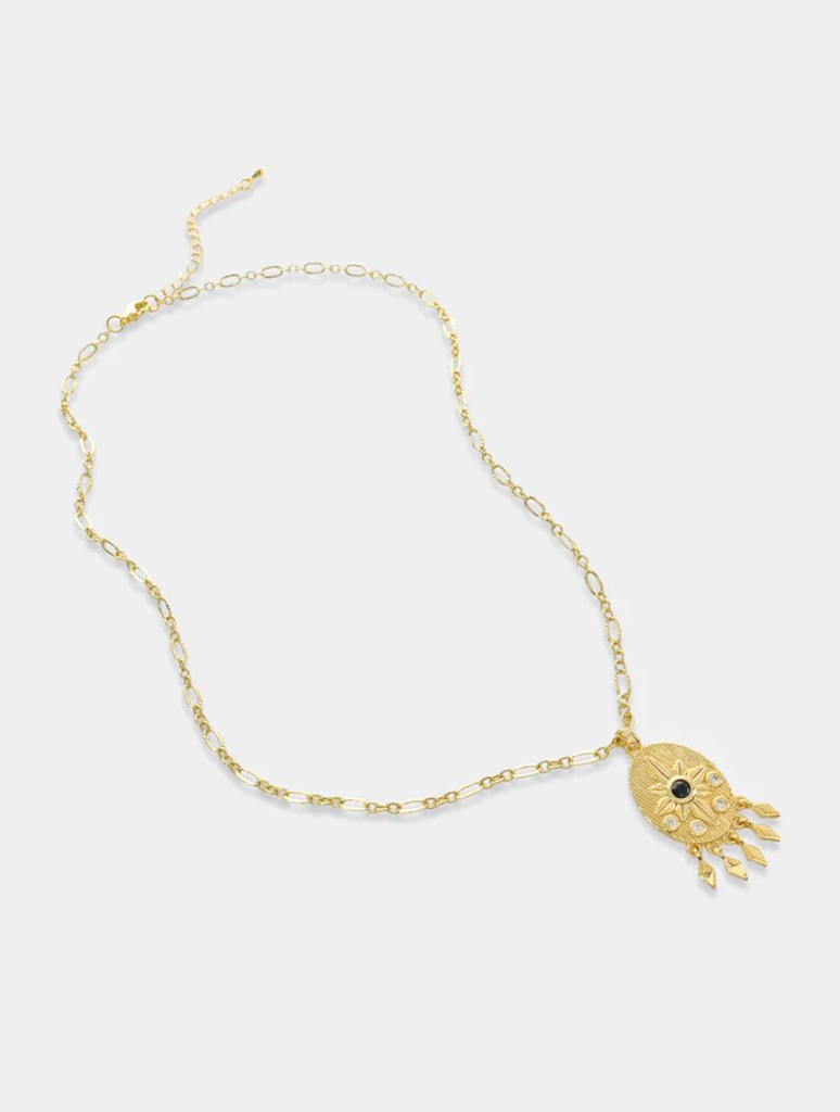 Textured Alt Chain Necklace with Oval Medallion – JAYNE Boutique